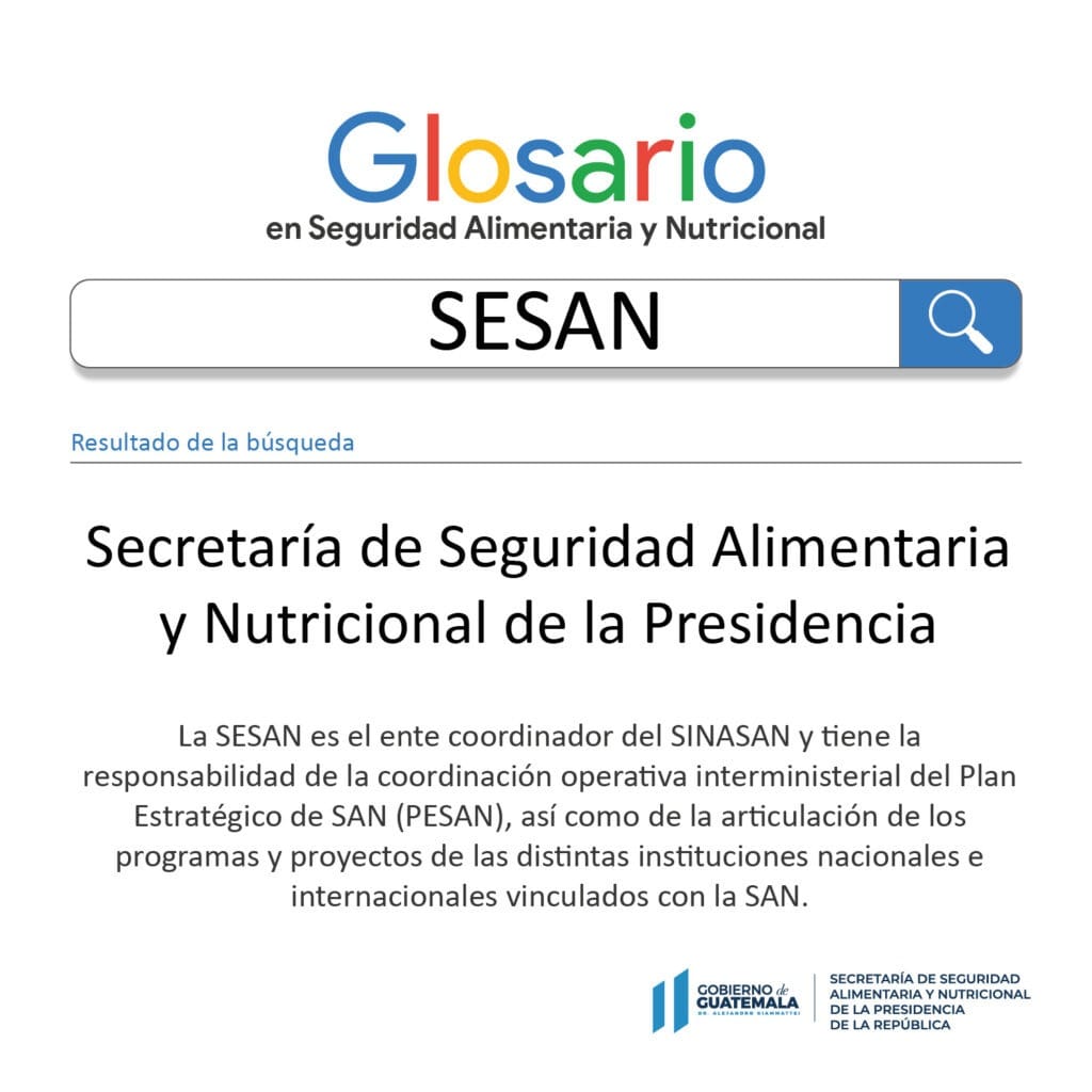 Glosario en SAN – SESAN Guatemala